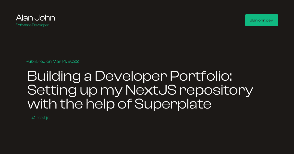 Building A Developer Portfolio Setting Up My Nextjs Repository With The Help Of Superplate 